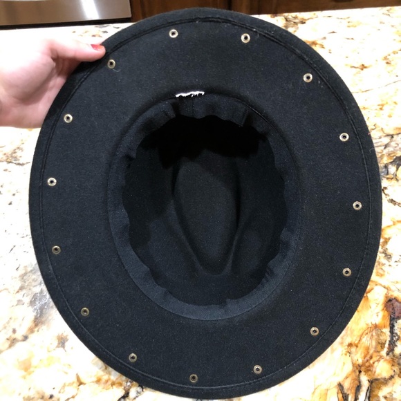 Urban Outfitters | Accessories | Uo Black Studded Fedora Cowgirl Hat ...